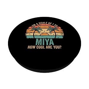 MIYA Cute Retro Girls Groovy MIYA Personalized Name PopSockets Standard PopGrip