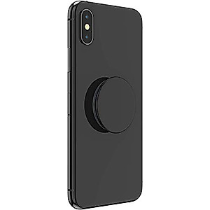 PopSockets : PopGrip Basic - Extendable Base and Grip for Smartphones and Tablets [Top Not Replaceable] - Black