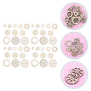 Toyvian 200 Pcs Wooden Gear Wood Chips Cartoon Wooden Plate Child