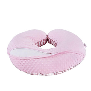 Water Resistant Nursing Pillow Cover | Premium Quality Soft Wipeable Fabric | Pink Herringbone Pattern | Minky Slipcover | Great for Breastfeeding Moms