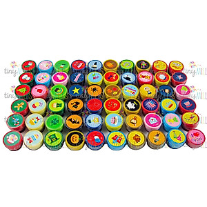 Tiny Mills 60 Pcs Holidays and Occasions Assorted Stampers for Kids 60 Different Stamper Designs Scrapbooking Craft Stampers Teacher Stampers