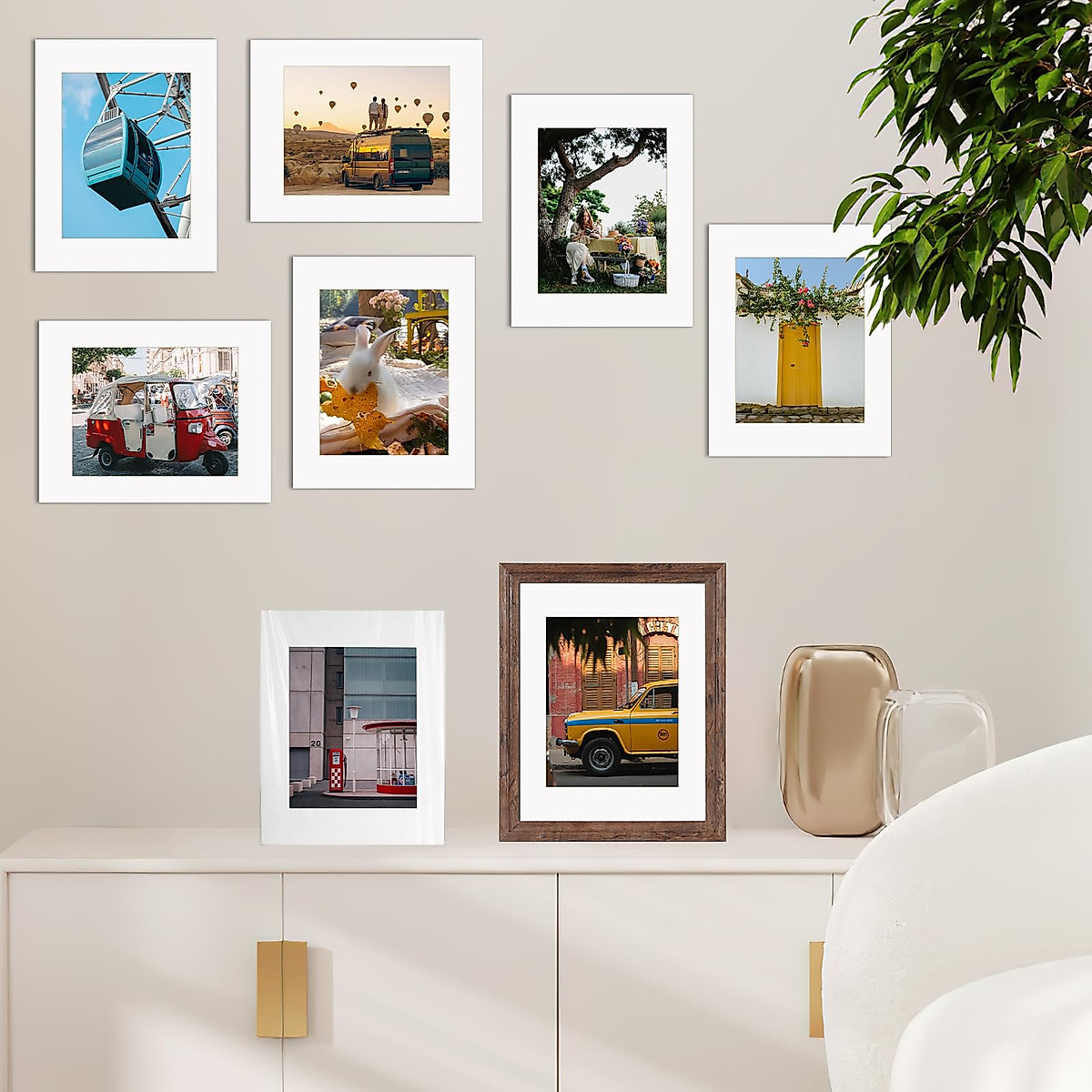 ZBEIVAN 11x14 White Picture Mats with Core Bevel Cut Frame Mattes for 8x10 Pictures with Backing Bags - Pack of 12