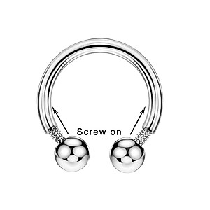 316L Surgical Steel Septum Rings for Women Septum Jewelry 16g 8mm Ear Piercing Earrings Horseshoe Circular Barbell with Internally Threaded Balls 16 Gauge Piercing Jewelry for Daith Helix Tragus Lip
