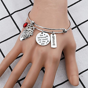 BAUNA CHD Awareness Jewelry CHD Gift She Could So She Did Bracelet Heart Disease Awareness Gift for Cardiologist Doctor Nurse (CHD Awareness Jewelry)