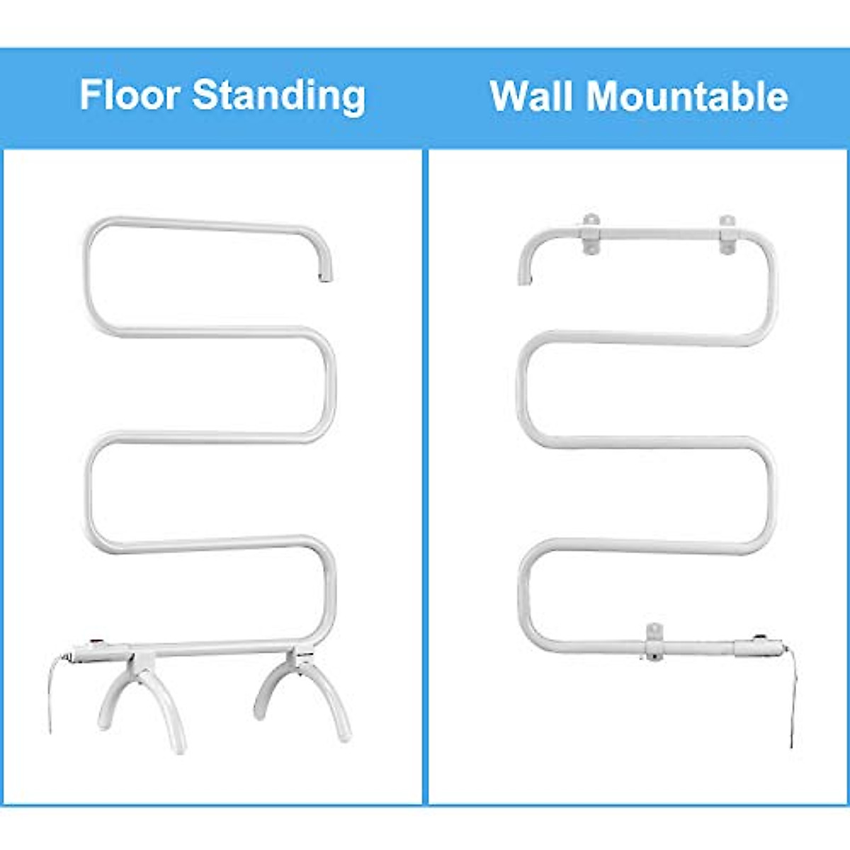 Homeleader Towel Warmer and Drying Rack, Heated Towel Rack, Wall Mount & Free Standing Towel Heater for Bathroom, 120W