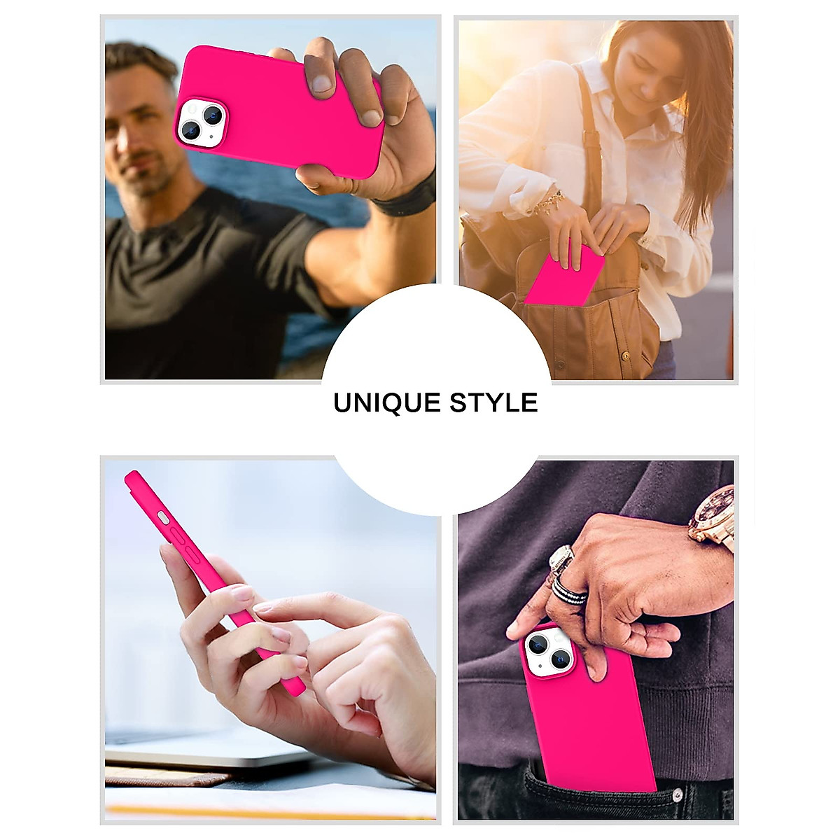 BENTOBEN for iPhone 13 Mini Case, iPhone 13 Mini Phone Case, Slim Fit Liquid Silicone Soft Gel Rubber Anti-Scratch Shockproof Phone Cover with Microfiber Lining for iPhone 13 Mini 5.4", Hot Pink