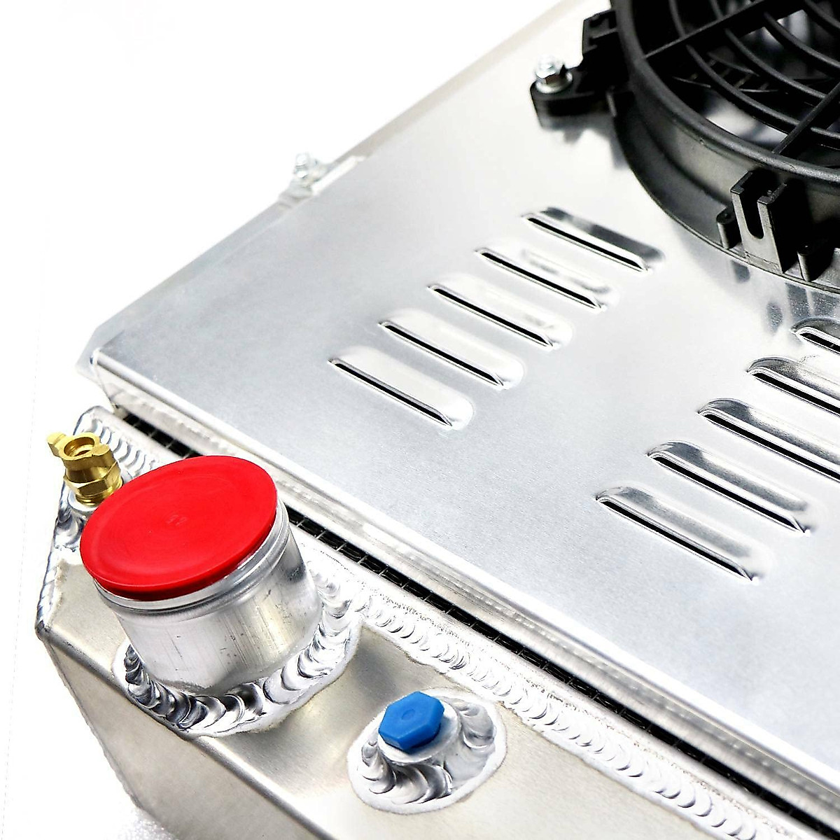 Cubauto 4 Row Core Radiator for 1966-1979 Ford F100 F150 F250 F350 Pickup Truck Brocon 1967 1967 1969 1970 1971 1972 1973 1974 1975 1976 1977 1978 All Aluminum Downflow Radiator+2X12" Fan W/Shroud