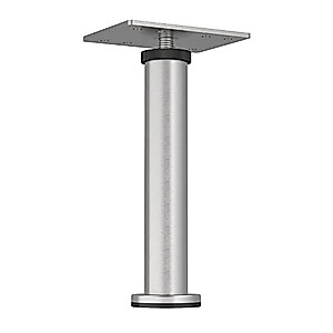 Richelieu Hardware 64217150155 5 15/16 in (150 mm) Round Furniture Leg with Levelling Glide, Satin Nickel