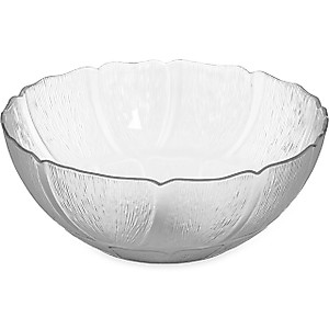 Carlisle FoodService Products Petal Mist Plastic Bowl, 9 Inch Diameter for Catering, Buffets, Restaurants, Polycarbonate (Pc), 2.4 Quarts, Clear, (Pack of 12)