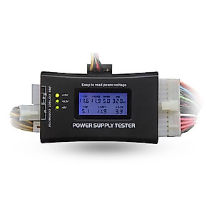 20/24 4/6/8 Pin Computer PC Power Supply Tester with LCD Display and Buzzer for ATX, ITX, BTX, PCI E, SATA, HDD