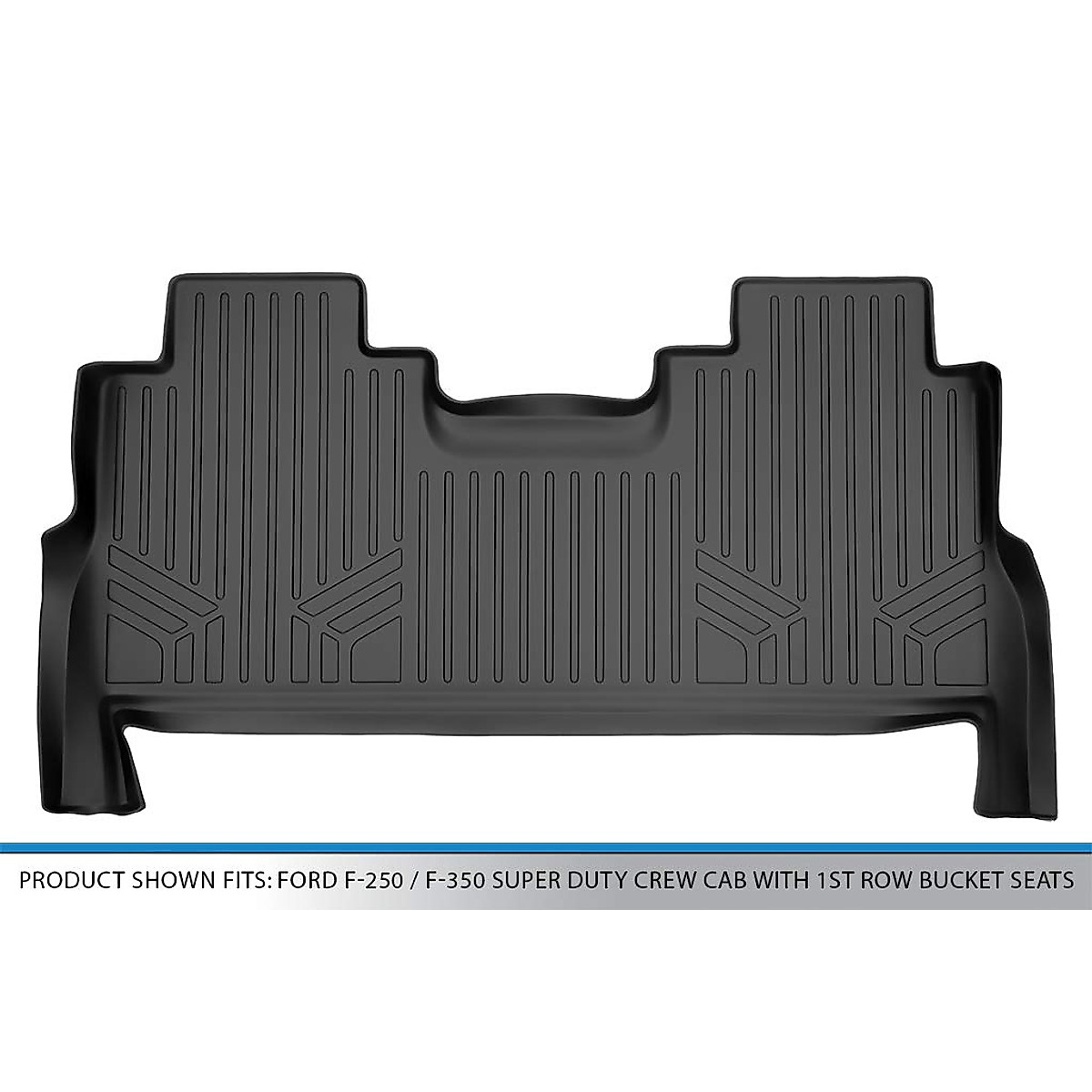 MAXLINER Floor Mats 2nd Row Liner Black for 2017-2021 Ford F-250 / F-350 Super Duty Crew Cab with 1st Row Bucket Seats