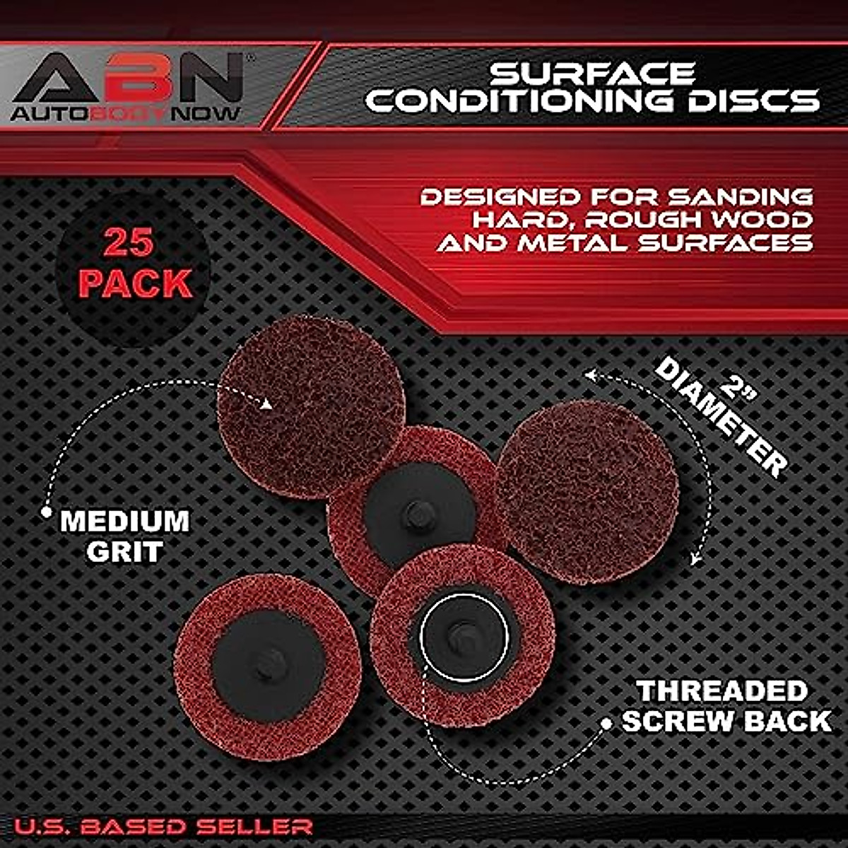 ABN Surface Conditioning Discs - 2in, Medium Grit, 25-Pack, Best Value