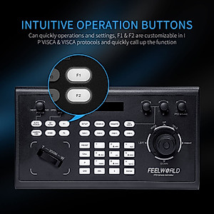 FEELWORLD KBC10 PTZ Camera Controller with Joystick and Keyboard Control LCD Screen PoE Supported for Live Streaming Church Conference