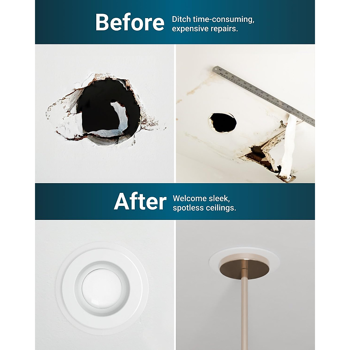 Sunco 12 Pack Goof Rings for 4 Inch Recessed Lights White Can Light Goof Trim Ring, Outer Diameter 6.7-inch, Inner Diameter 4.25-inch, Durable Plastic Design, Matte Finish, Flush Mount