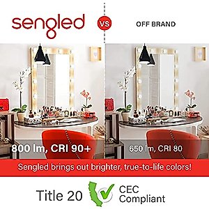 Sengled Alexa Light Bulb, Smart Light Bulbs That Work with Alexa Only, Bluetooth Mesh Standard A19 E26 Dimmable LED Bulb Daylight 5000K, 60W Equivalent 800LM, High CRI, High Brightness, 6 Pack