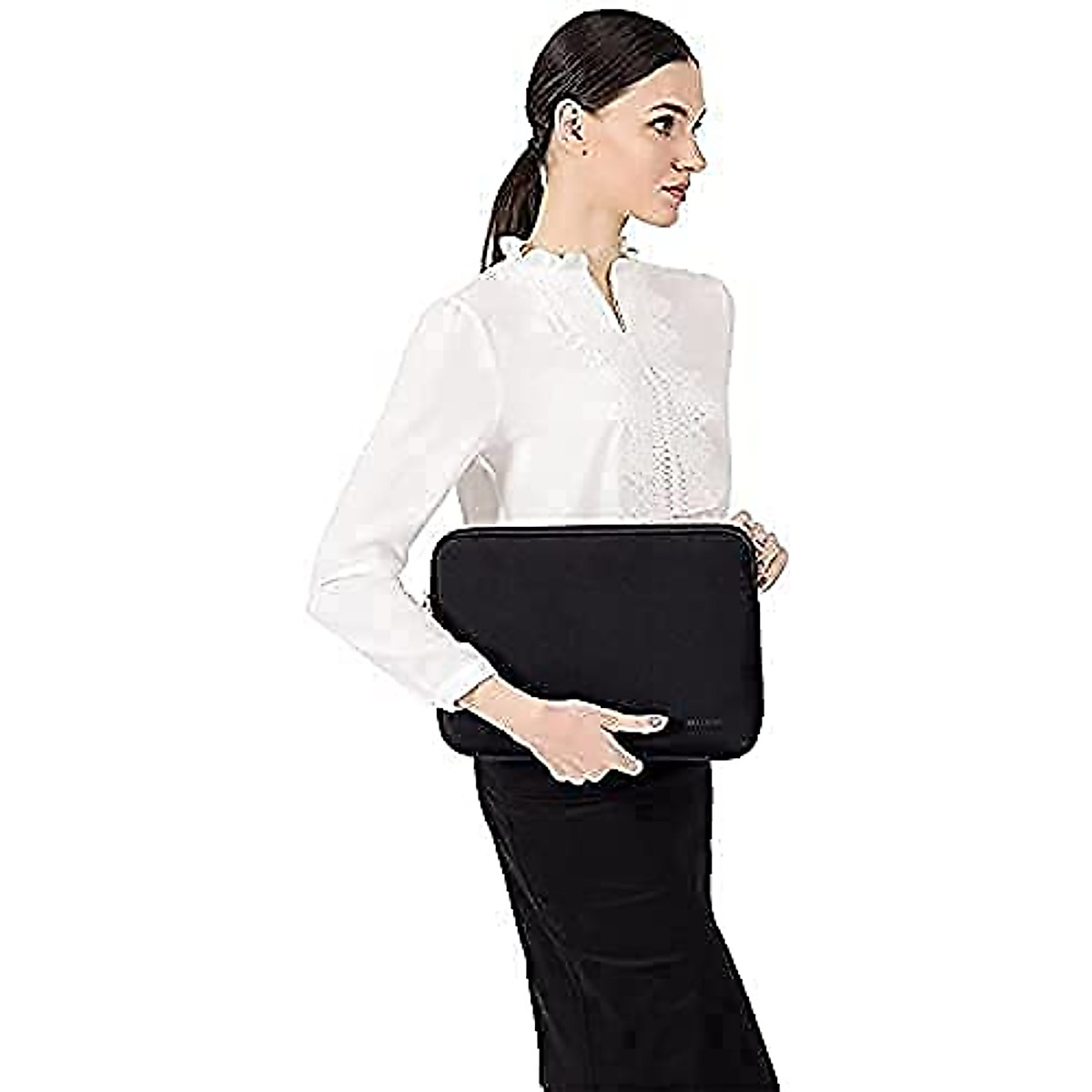 MOSISO Neoprene Sleeve Bag with Small Case Compatible with 13-13.3 inch Laptop & 15.6-16 inch Waterproof Hardshell Laptop Backpack with USB Charging Port, Black