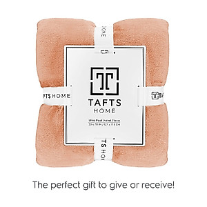 Tafts Throw Blankets - Ultra Plush 320GSM - Soft, Ultra Comfy, Fluffy and Fuzzy - Plush Blankets and Throws for Couch, Bed & Living Room - All Seasons - Blankets Twin Size - Pale Blush