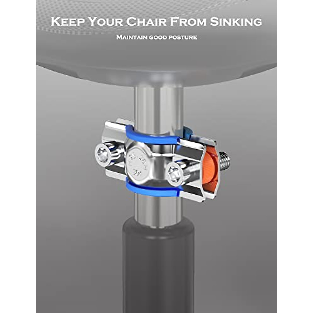 Fix Sinking Office Chair, Upgraded Chair Sinking Stop 304 Stainless Steel with Hexagon Wrench Adjustable Height Chair Saver kit with Leather Pads Support for Stop Sinking UIInosoo