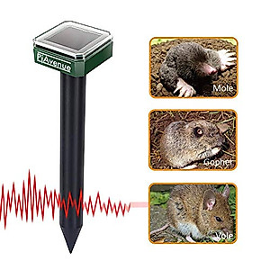 Solar Mole Repeller Ultrasonic Outdoor - Pest Control Rodent Repellent - Groundhog Repellent Snake Rodent Gopher Spikes Chaser Pest Control (4)