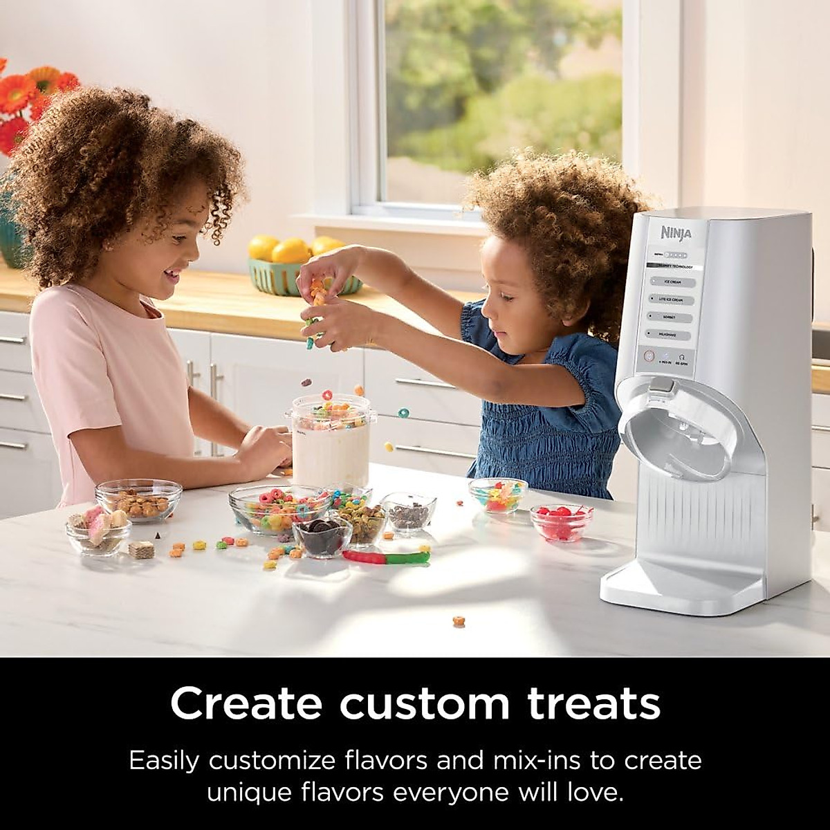 Ninja CREAMi Breeze Ice Cream Maker and Frozen Treat Maker 5 in 1 (Renewed) Bundle with 2 Year Enhanced Protection Pack