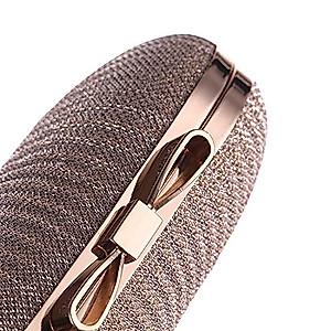 FUKZTE Women Clutch Bag Handbag with Chain Ladies Evening Bridal Wedding Party Handbags,Champagne