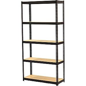 Lorell Narrow Steel Shelving Storage Rack, Black