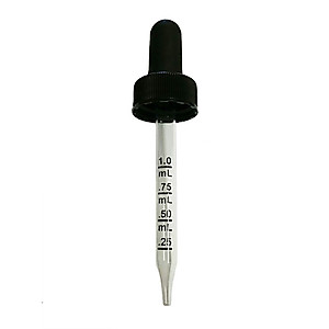 Calibrated Glass Eye Dropper Caps for 1 oz/ 30 ml Bottle fits 20-400 Neck finish (Pack of 6)