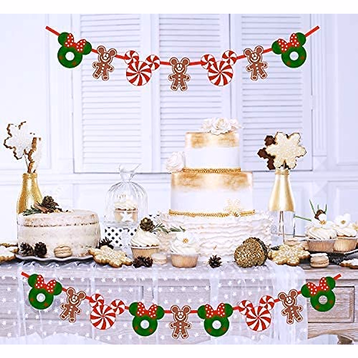 Christmas Tree Decorations Candy Garland for Merry Christmas Candy Cutouts Banner Decorations for Kids Birthday Party Baby Shower Decorations