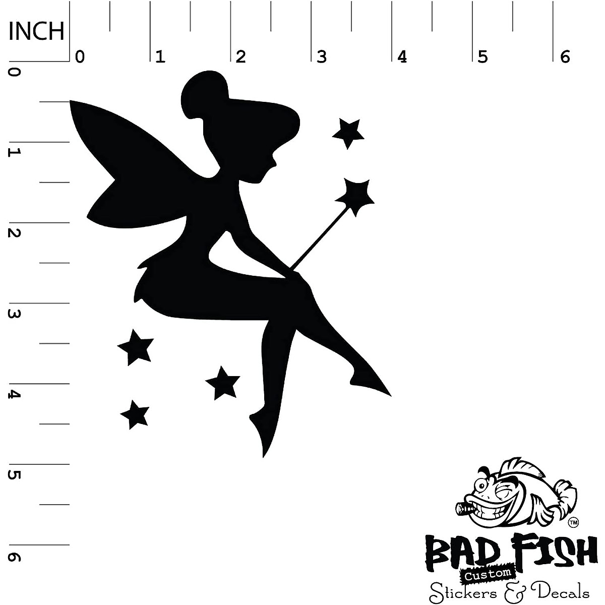 Bad Fish Custom Decals 0105-2 Pack Sticker Card Lightswitch Vinyl Decal Sticker Tinkerbell Fairy – for Light Switch, outlets or Any Ledge - Wall, Vehicle, Computer, Home Decor, Bedrooms or Nursery