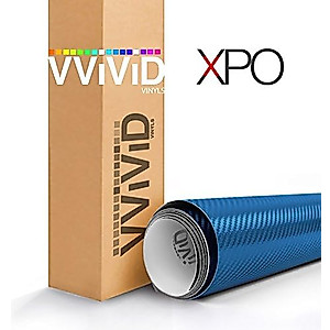 VViViD® XPO Electric Blue 3D Carbon Fiber Vinyl Wrap Roll with Air Release Technology (1ft x 5ft)