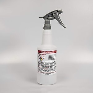 HCL Pre-Labeled GHS Spray Bottles - Denatured Alcohol - 32 oz (Supplied Empty) (PN: BTL-0002-0003)