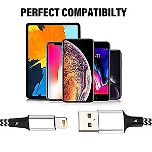 LTDNB [MFi Certified iPhone Charger Cable 3Pack[3/3/6ft] Fast Charging Lightning Cable Compatible iPhone 12/11Pro Max/11Pro/11/XS/Max/XR/X/8/8P/7and More-Black&White