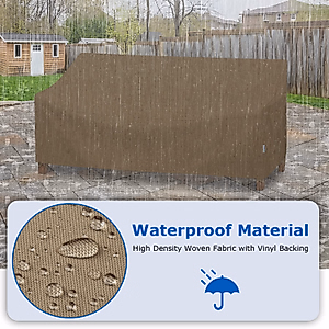 SunPatio Outdoor Couch Cover 80 Inch, Heavy Duty Waterproof 3-Seater Patio Sofa Cover with Seam Taped, Fade & Wind & Rip Resistant Patio Bench Cover for Outdoor Furniture, 80" L x 36" W x 30" H, Taupe