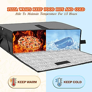 MHBAC Pizza Bags for Delivery, 20 x 20 x 6 inch Pizza Delivery Bag for Doordash, Pizza Warmer Bags Insulated Pizza Bags for Personal and Professional, Insulated Grocery and Cooler Bags