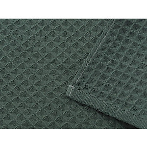 GQZLUCK 100% Natural Cotton Kitchen Towels Dish Towels Classic Waffle Weave Dish Cloths, Soft Ultra Absorbent Kitchen Hand Towel, Fast Drying Lightweight Washcloth, Set of 6 (Blackish Green)