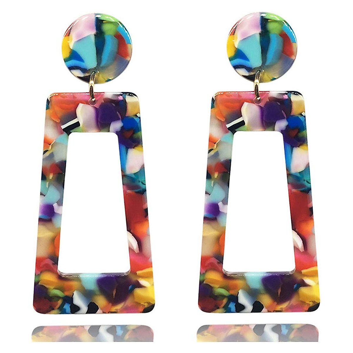 CIBIRICH Acrylic Earrings for Women Multicolor Resin Earrings Statement Dangles Drop Earrings