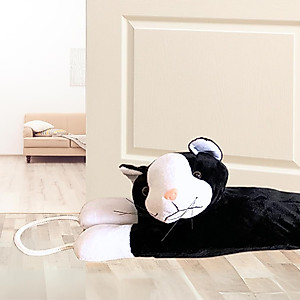 Evelots Under Door Cat Draft Stopper - Weighted - Keep Cold Air, Warm Air Out - Odor, Noise, Dust, Wind Blocker - Great for Window - Full 38 Inch Long - Heavy Duty Kitty Cat - Hanging Loops