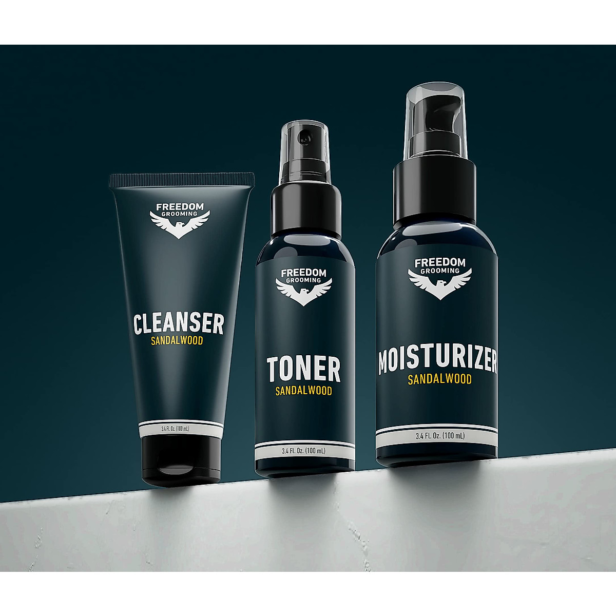 Scalp Care Kit - Sandalwood Scalp Essentials for Bald Men, Hydrating Cleanser Toner Moisturizer for FlexSeries Head Shaver from Freebird