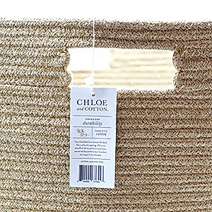 Woven Rope Storage Basket | 19" Tall Jute Basket for Blankets, Kids Toys, & Baby Nursery Clothes | Designed by Chloe and Cotton