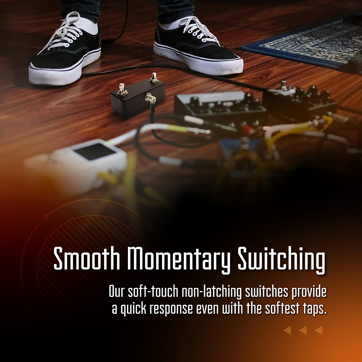 Rock Stock Dual Foot Switch Pedal - Versatile TRS Auxiliary Guitar Pedal - Expand Your Multi Effects Processor - Hand Wired and Built for the Road (Arctic White)