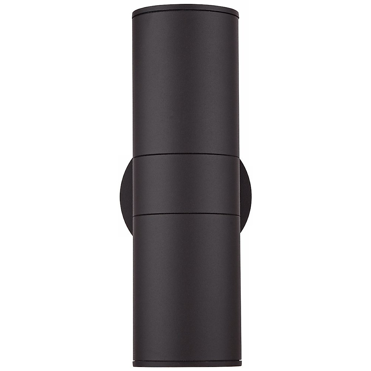 Possini Euro Design Ellis Modern Sconce Outdoor Wall Light Fixture Black Aluminum 11 3/4" Cylinder Up Down Glass Decor for Exterior House Porch Patio Outside Deck Garage Yard Front Door Garden Home