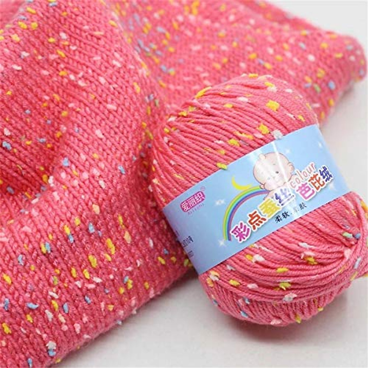 6 Pack of Colourful Cotton Knitting Crochet Yarn Sweater Supersoft Yarn Set for Baby Blankets and Clothes Hat Scarf 300g