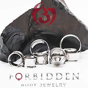 Forbidden Body Jewelry Ear Gauges, Ear Tunnels, Tunnels For Ears, 1/2 Inch (12mm) Surgical Steel Mirror Finish Double Flared Tunnel Plug Earrings (Sold in Pairs)