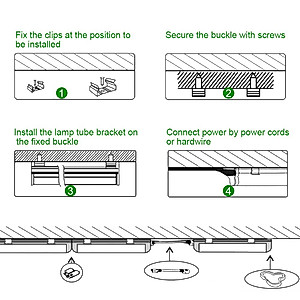LightingWill LED T5 Integrated Fixture 3FT, Daylight White 6000~6500K, 14W, Linkable LED Shop Light, LED Ceiling Light and Under Cabinet Light,Corded Electric with Built-in ON/Off Switch, 4 Pack