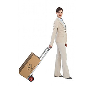 KARMAS PRODUCT Aluminum Foldable Hand Truck with Telescoping Handle and Rubber Wheels Heavy Duty Compact Luggage Cart Portable Trolley for Travel, Shopping or Industrial …