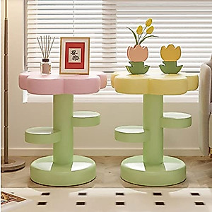 VejiA End Table Unique Flower Shaped Side Table, Small Accent Nightstand, Couch Table End Table Bedside Tables, Living Room Coffee Table, and Sofa Table 20.4 * 23.6 Inches Sid