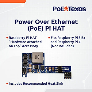 PoE Texas Raspberry Pi PoE Hat PoE Injector - Single Port Power Over Ethernet Passive PoE Adapter
