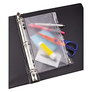 Oxford 68599 Vinyl Zipper Binder Pockets, 10.5X 8, Clear (68599)
