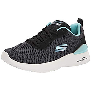 Skechers Women's Skech-Air Dynamight - Top Prize Sneaker, Black/Turquoise, 7 W