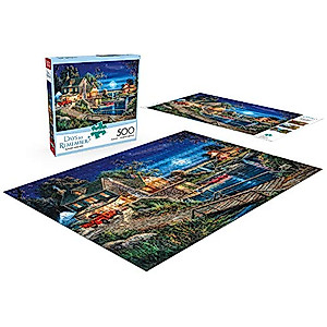 Buffalo Games - Beachcombers - 750 Piece Jigsaw Puzzle Multicolor, 24" L X 18" W & Days to Remember - Autumn Memories - 500 Piece Jigsaw Puzzle, Blue,red, Brown, 21.25" L X 15" W